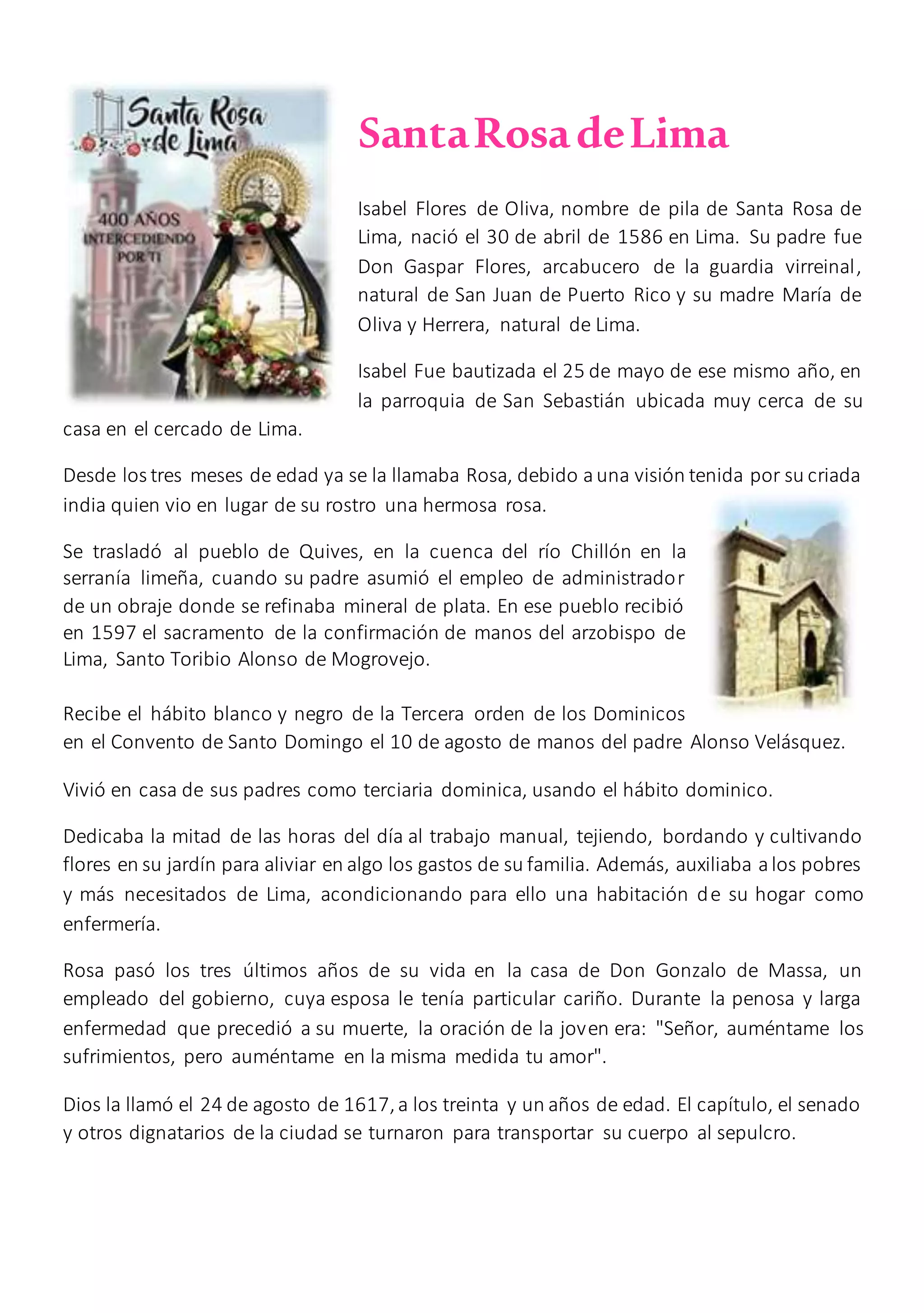 Santa rosa de lima | DOCX