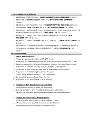 ELECTRICAL DESIGN ENGINEER LT & HT PANELS | PDF