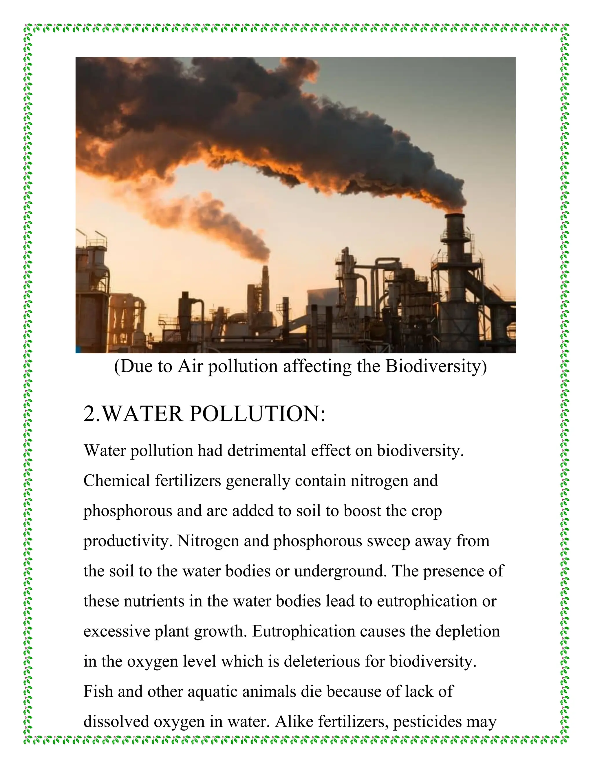 Biology project on Causes of loss of biodiversity | PDF