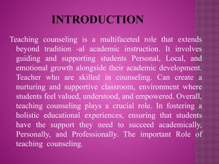 SANTHOSH C R__Role of teaching counseling #TMAP#.pptx