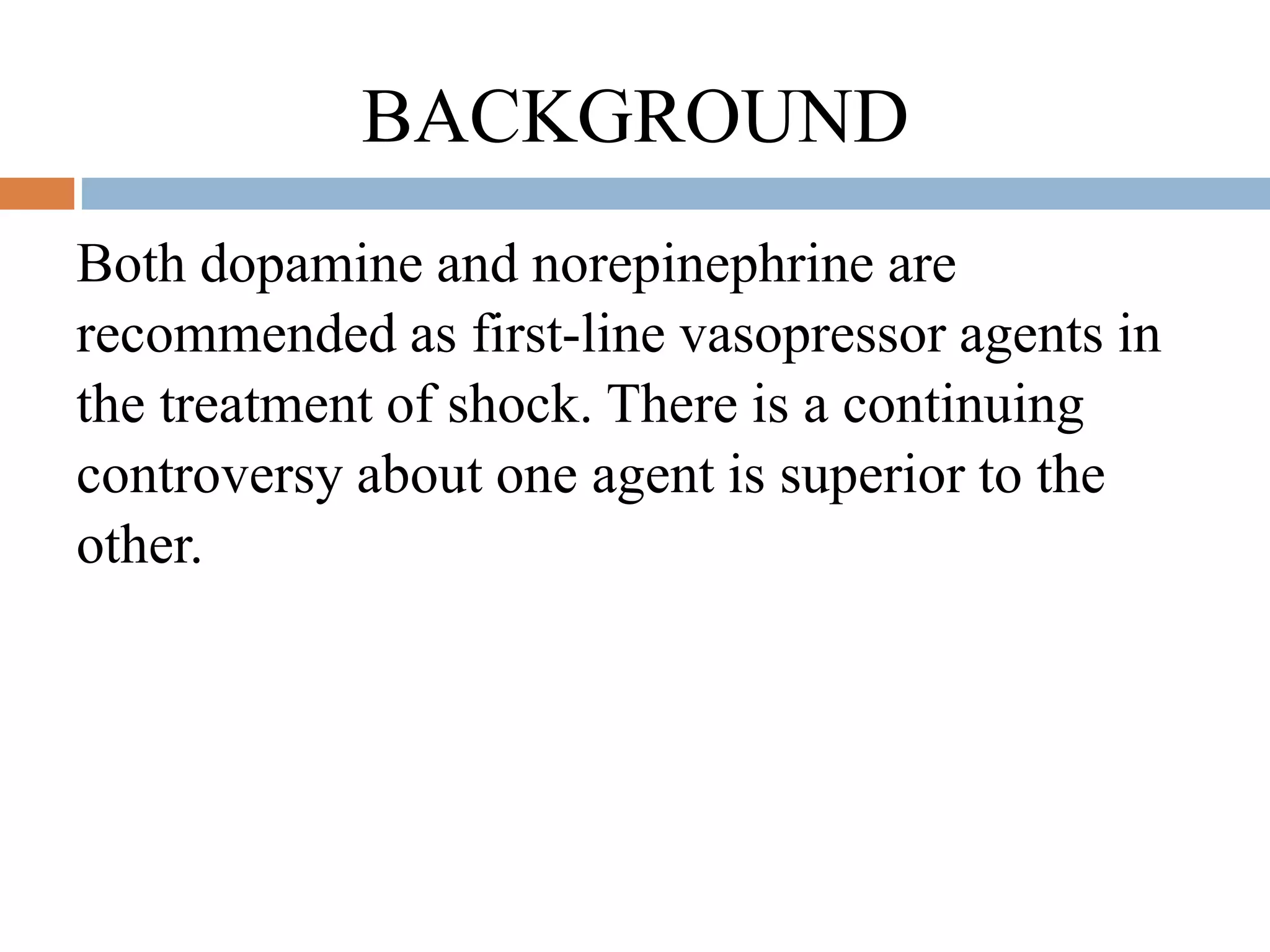 COMPARISON OF DOPAMINE AND NORADRENALINE IN SHOCK TREATMENT | PPT