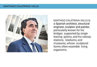 SANTIAGO CALATRAVA. Spanish architect structural engineer, sculptor and ...