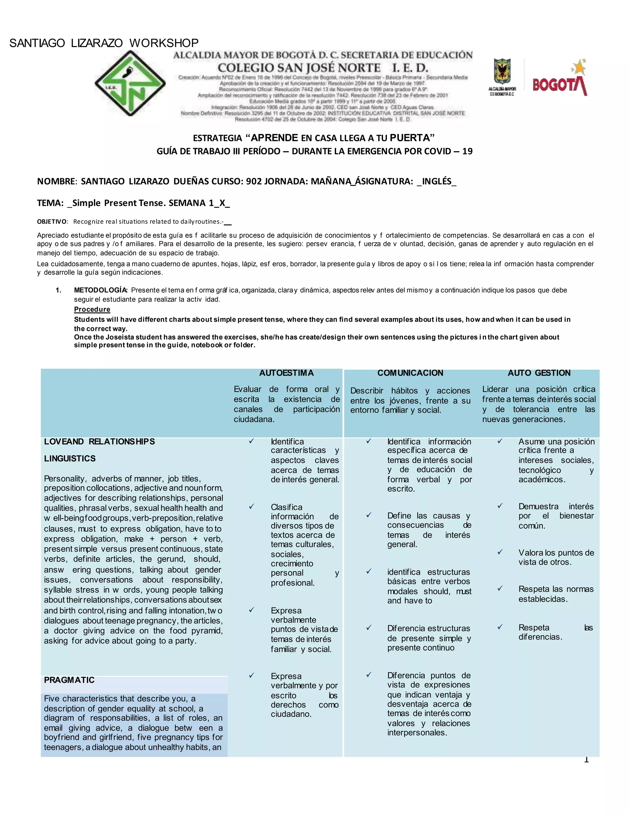 Santiago lizarazo workshop | DOCX