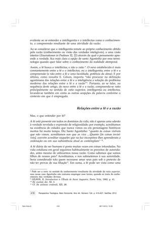 SANTO AGOSTINHO- FÉ E RAZÃO NA BUSCA DA VERDADE | PDF