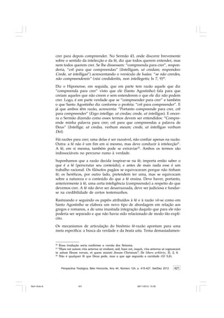 SANTO AGOSTINHO- FÉ E RAZÃO NA BUSCA DA VERDADE | PDF