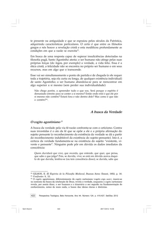 SANTO AGOSTINHO- FÉ E RAZÃO NA BUSCA DA VERDADE | PDF