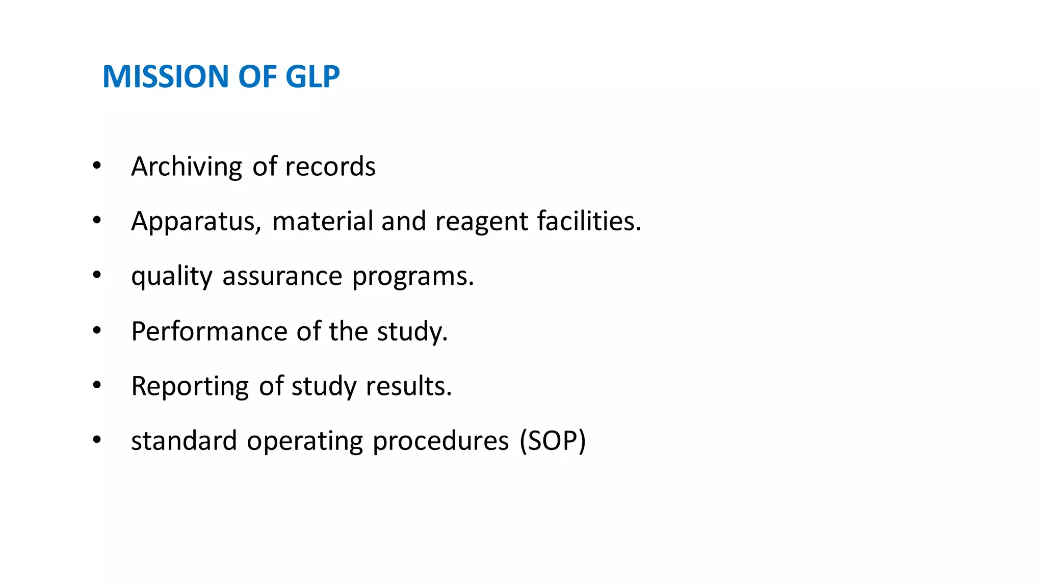 GOOD LABORATORY PRACTICES (GLP) | PDF