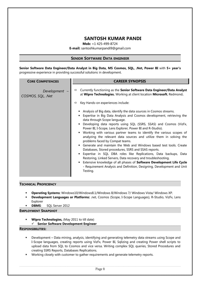 Santosh kumarpandi | DOC | Databases | Computer Software and Applications