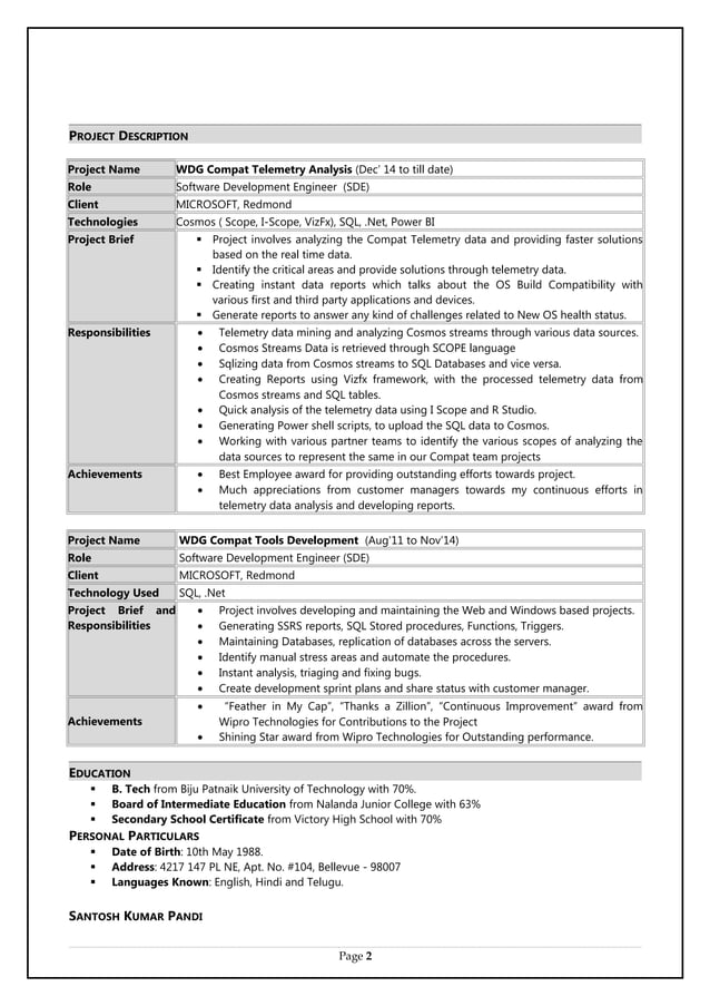 Santosh kumarpandi | DOC | Databases | Computer Software and Applications