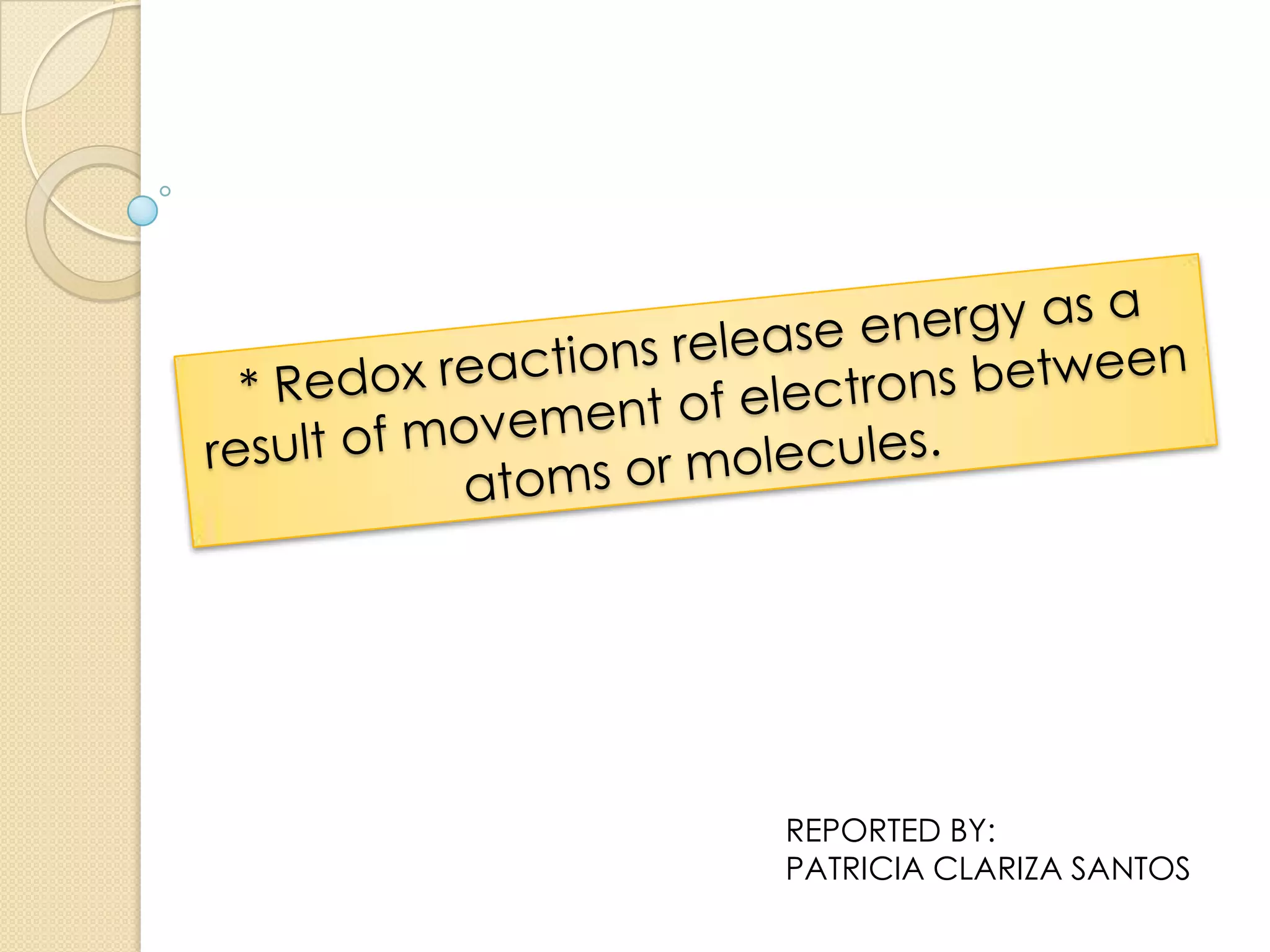 redox reaction | PPT