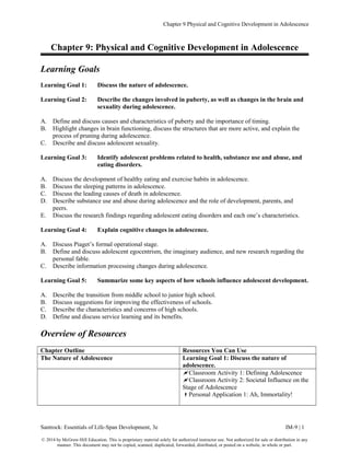 Santrock ess 3e_im_ch09 | DOC