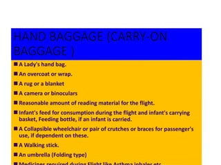 Baggage Rules in India | PPTX