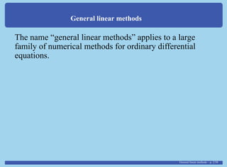 General linear methods | PDF