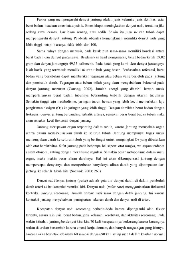 Fisiologi Hewan Kerja jantung | PDF