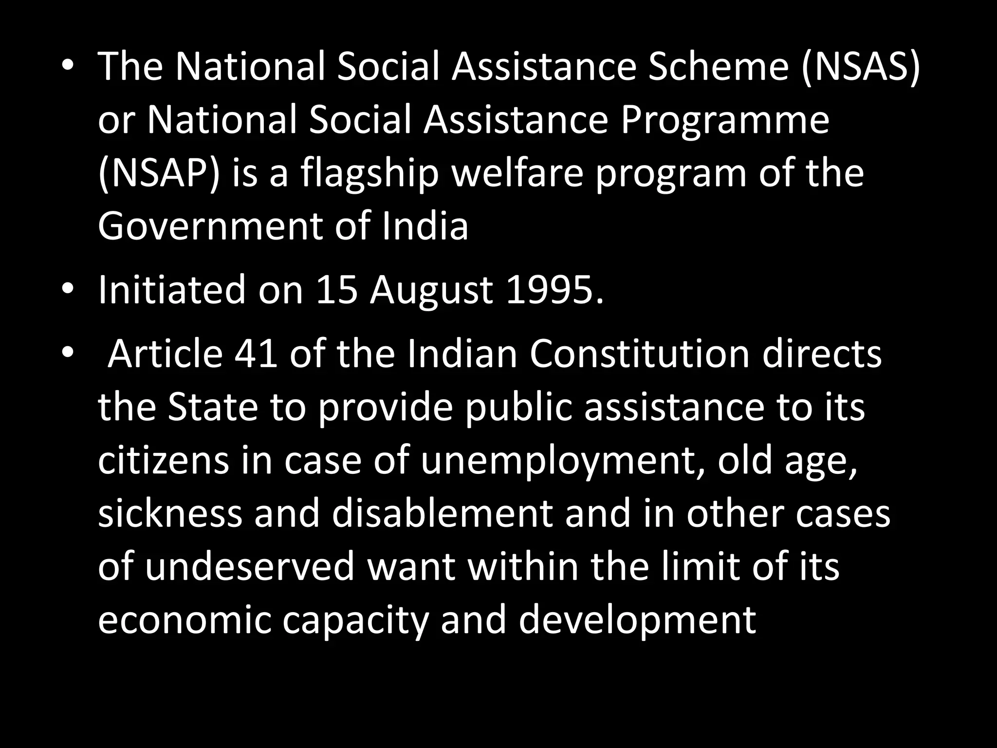 Sany national social assistance scheme (nsas) | PPTX
