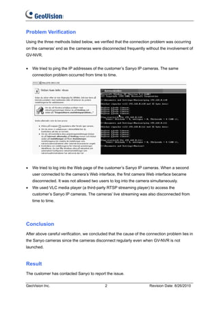 GeoVision : CCTV Solutions : GV-NVR Sanyo connection issue | PDF