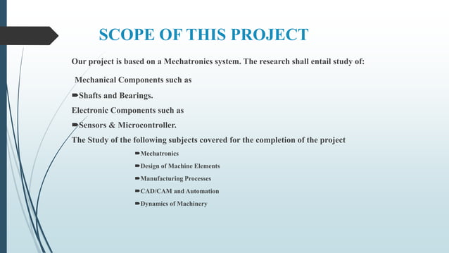 Final Year Mechanical Project | PPTX