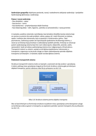 Saobraćajna geografija objašnjava postanak | DOCX