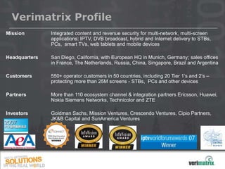 Sao Paulo Multi-network Event 2012 - Verimatrix | PPT