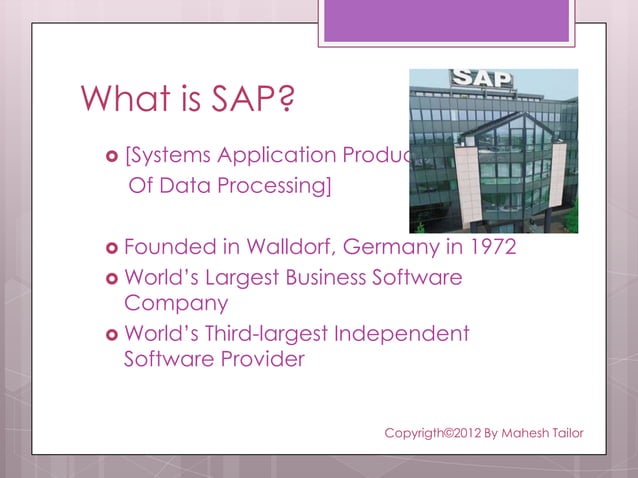 SAP-System Application & Products | PPT