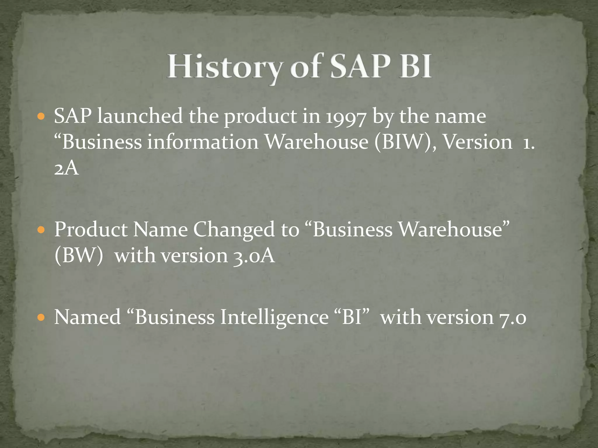 Sap Bw Introduction Pptx Databases Computer Software And