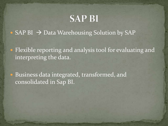 SAP BW Introduction. | PPTX | Databases | Computer Software and Applications