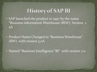 SAP BW Introduction. | PPTX