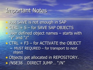 SAP ABAP - Needed Notes | PPT