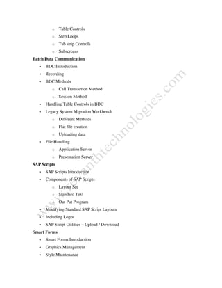 SAP ABAP Online Training | PDF