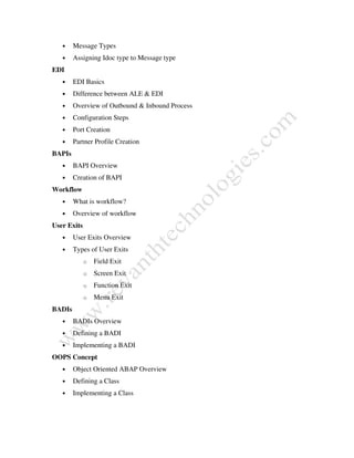 SAP ABAP Online Training | PDF