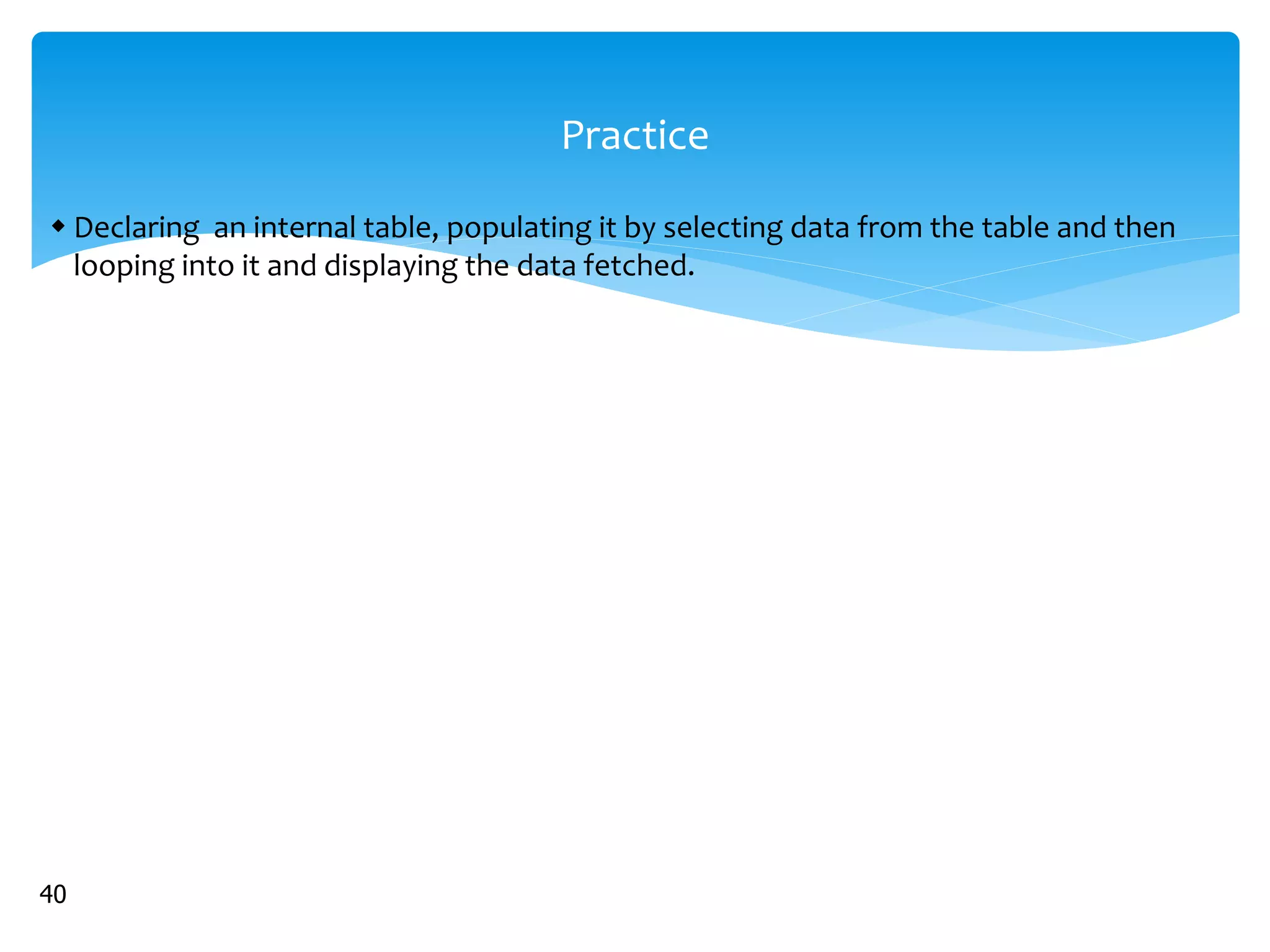 Sap abap-data structures and internal tables | PPTX | Databases ...
