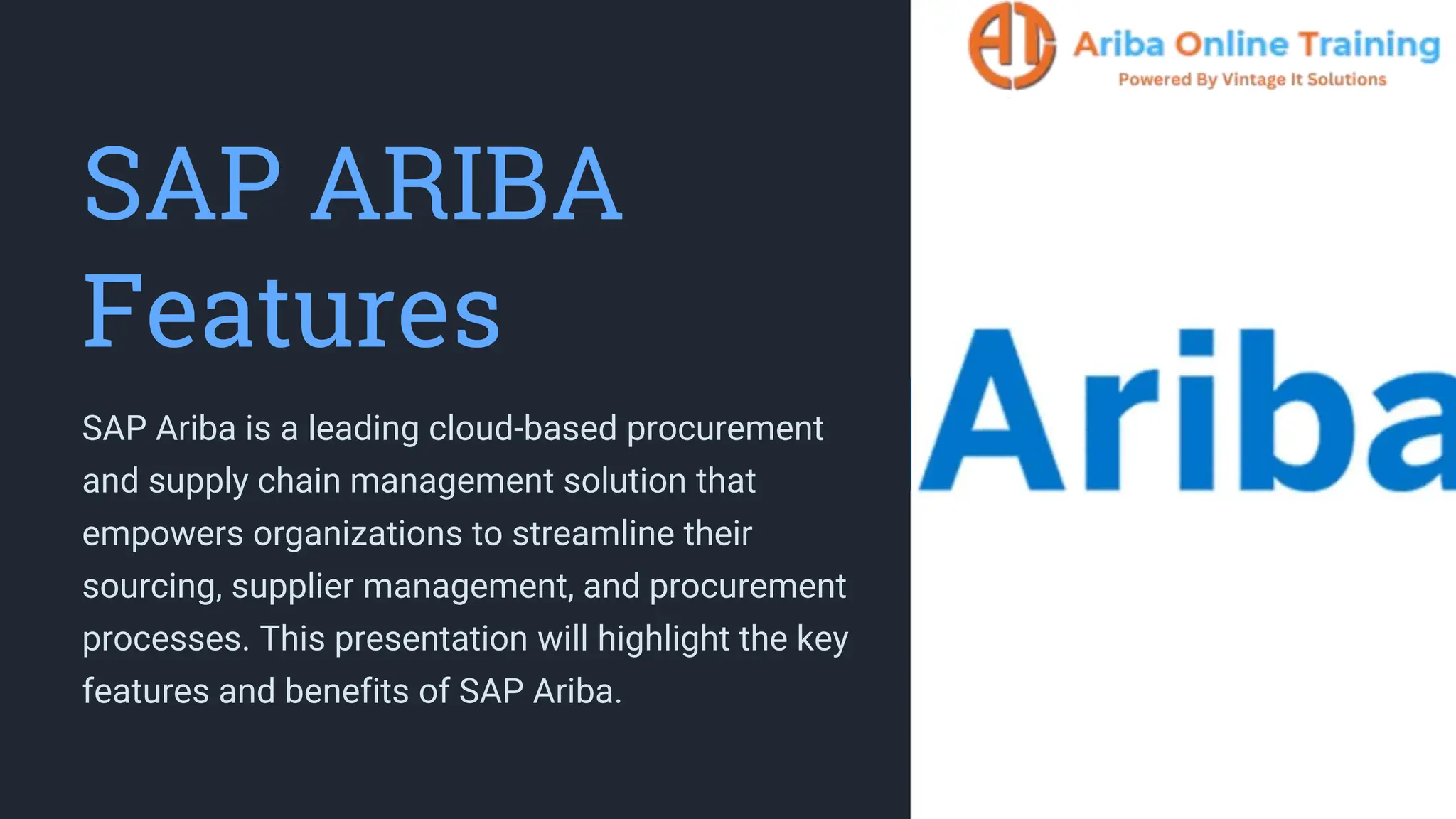SAP ARIBA Module and Course Features PPT | PPTX