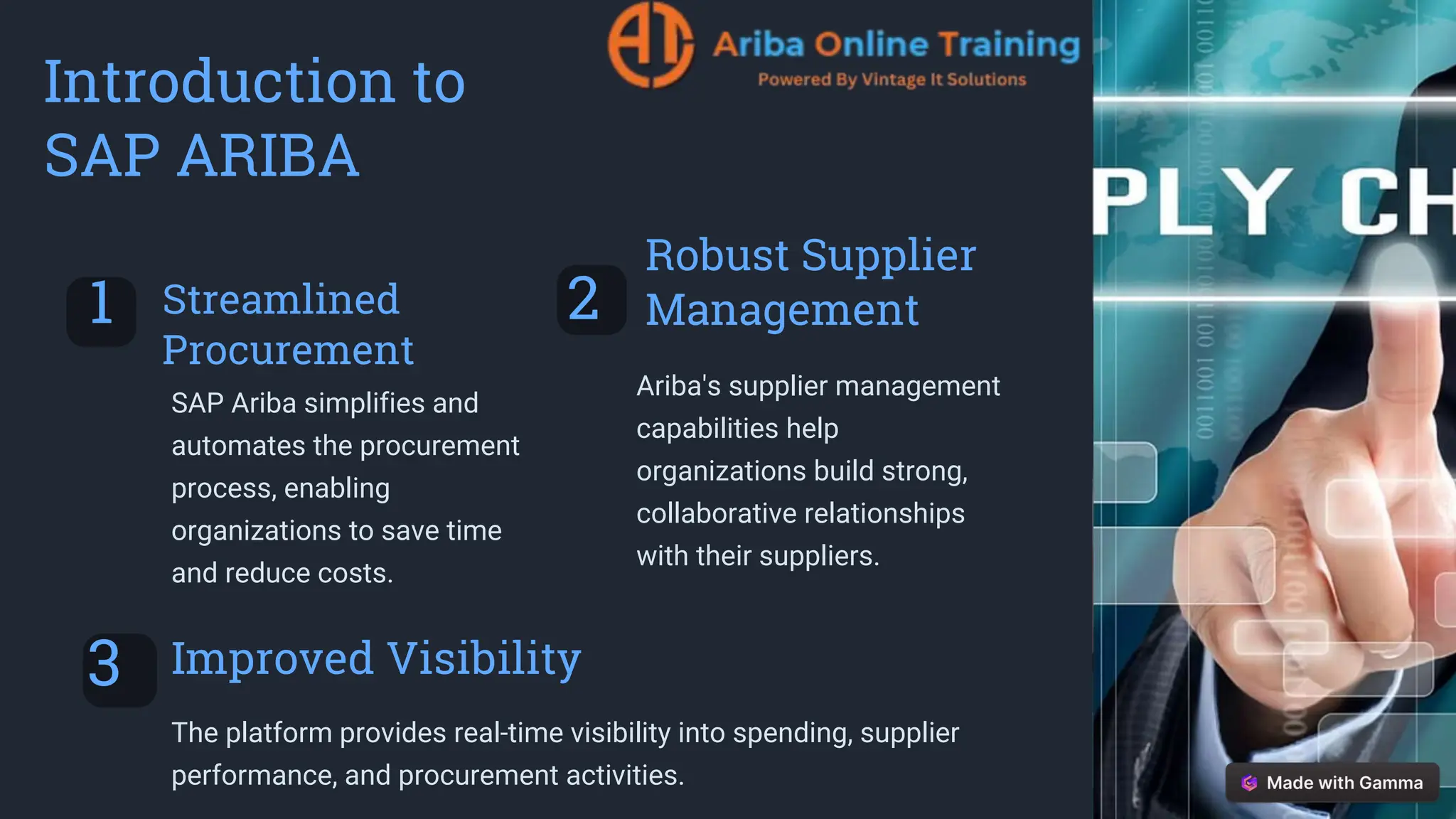 SAP ARIBA Module and Course Features PPT | PPTX