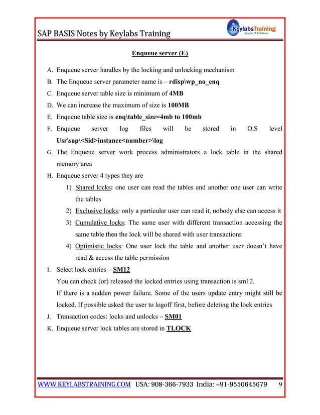 Sap basis-notes-keylabs-training | PDF