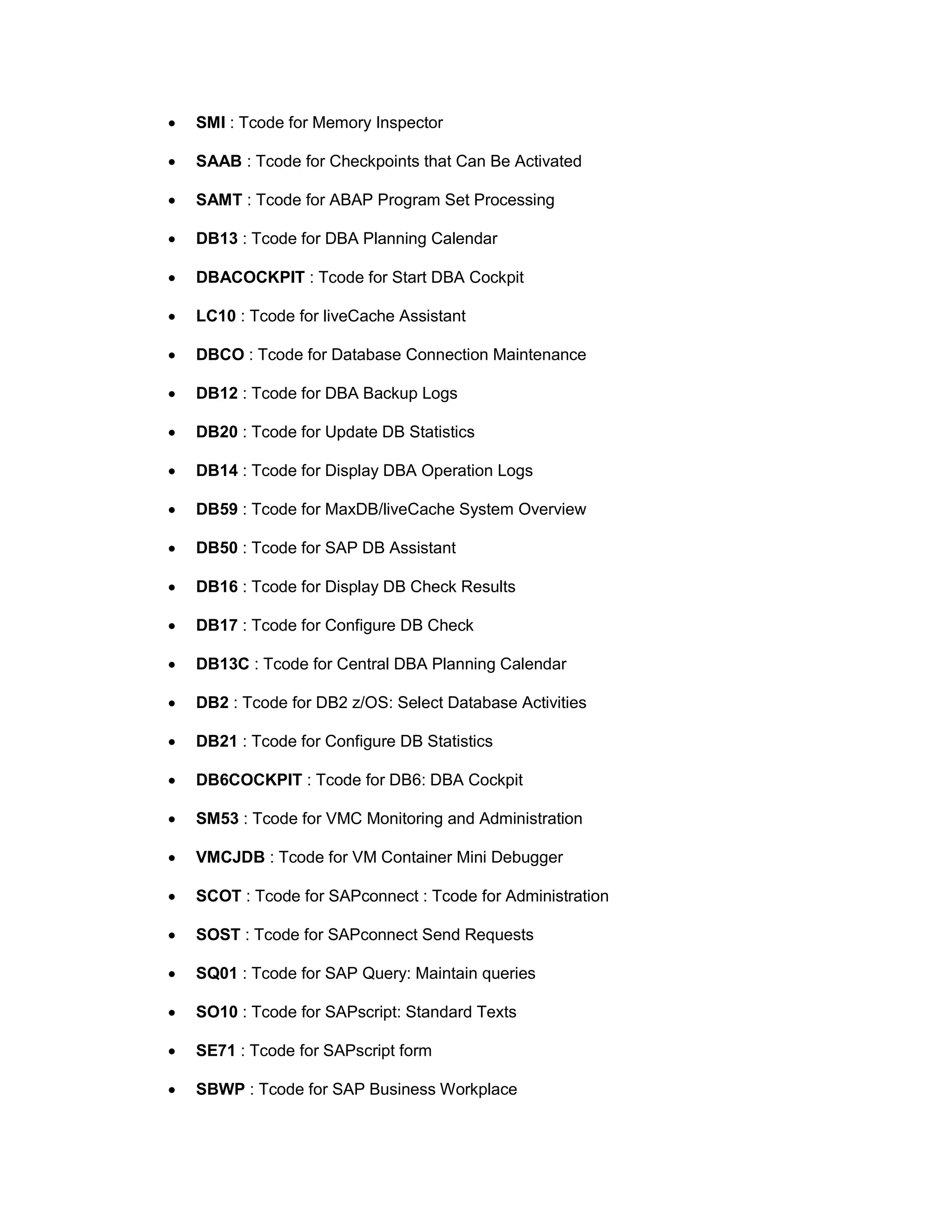 Sap basis-transaction-codes | PDF