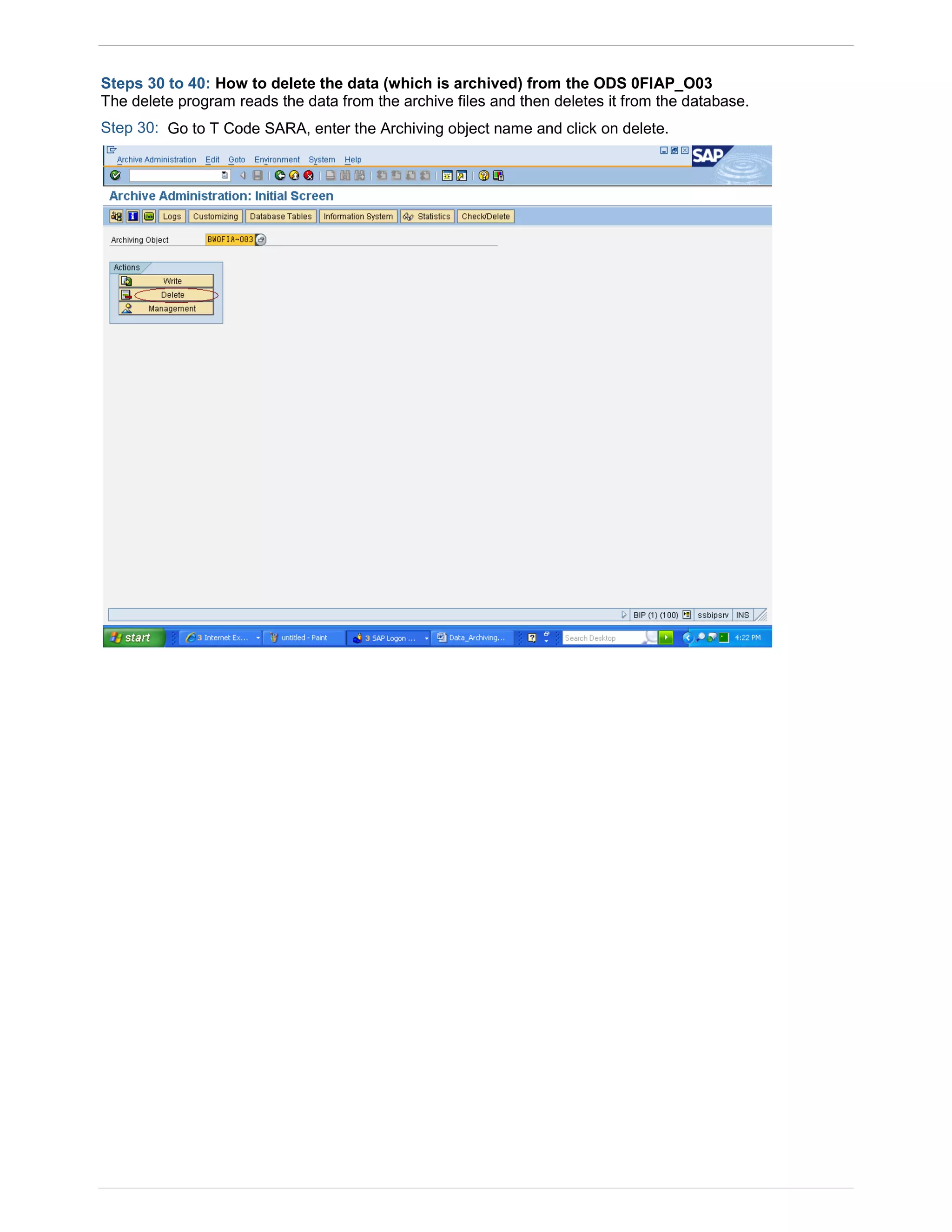 Sap bi step by step procedure for data archiving by adk and reloading archived data | PDF