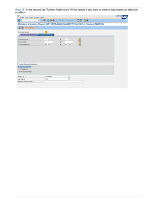 Sap bi step by step procedure for data archiving by adk and reloading ...