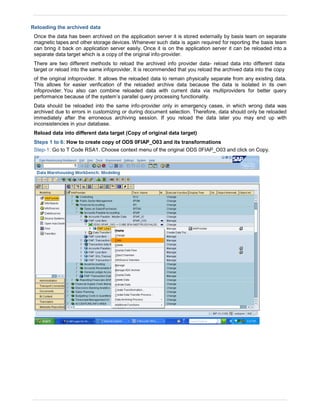 Sap bi step by step procedure for data archiving by adk and reloading ...