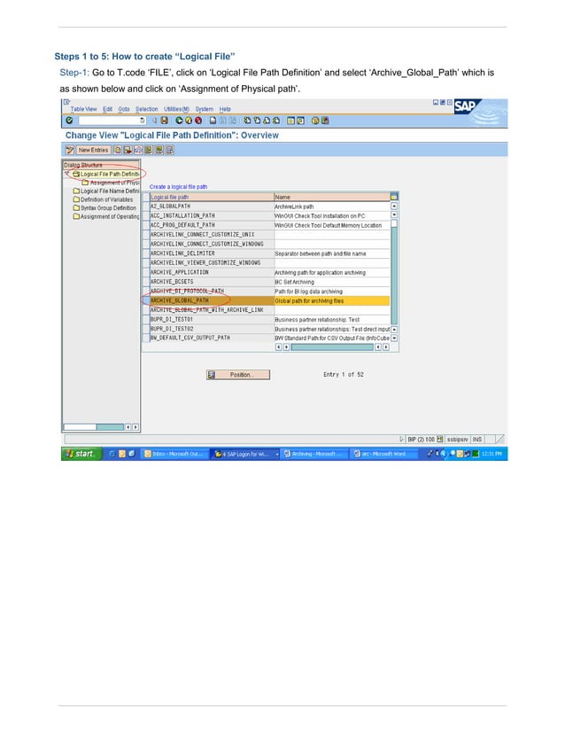 Sap bi step by step procedure for data archiving by adk and reloading archived data | PDF