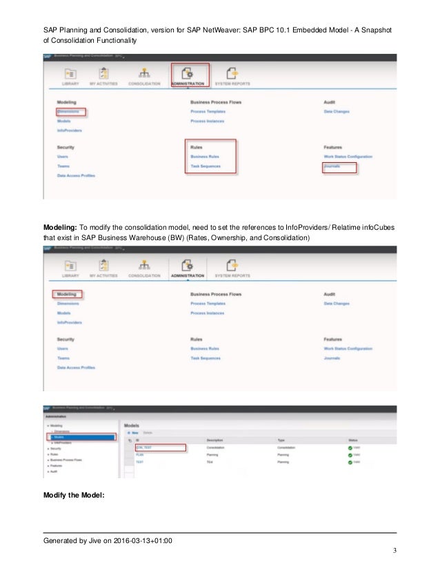 SAP BPC 10.1 Embedded - Consolidation Functionality