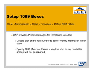 Sap business-one-1099-setup-and-processing | PDF