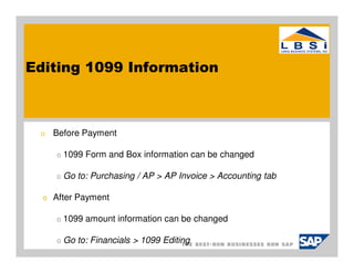 Sap business-one-1099-setup-and-processing | PDF