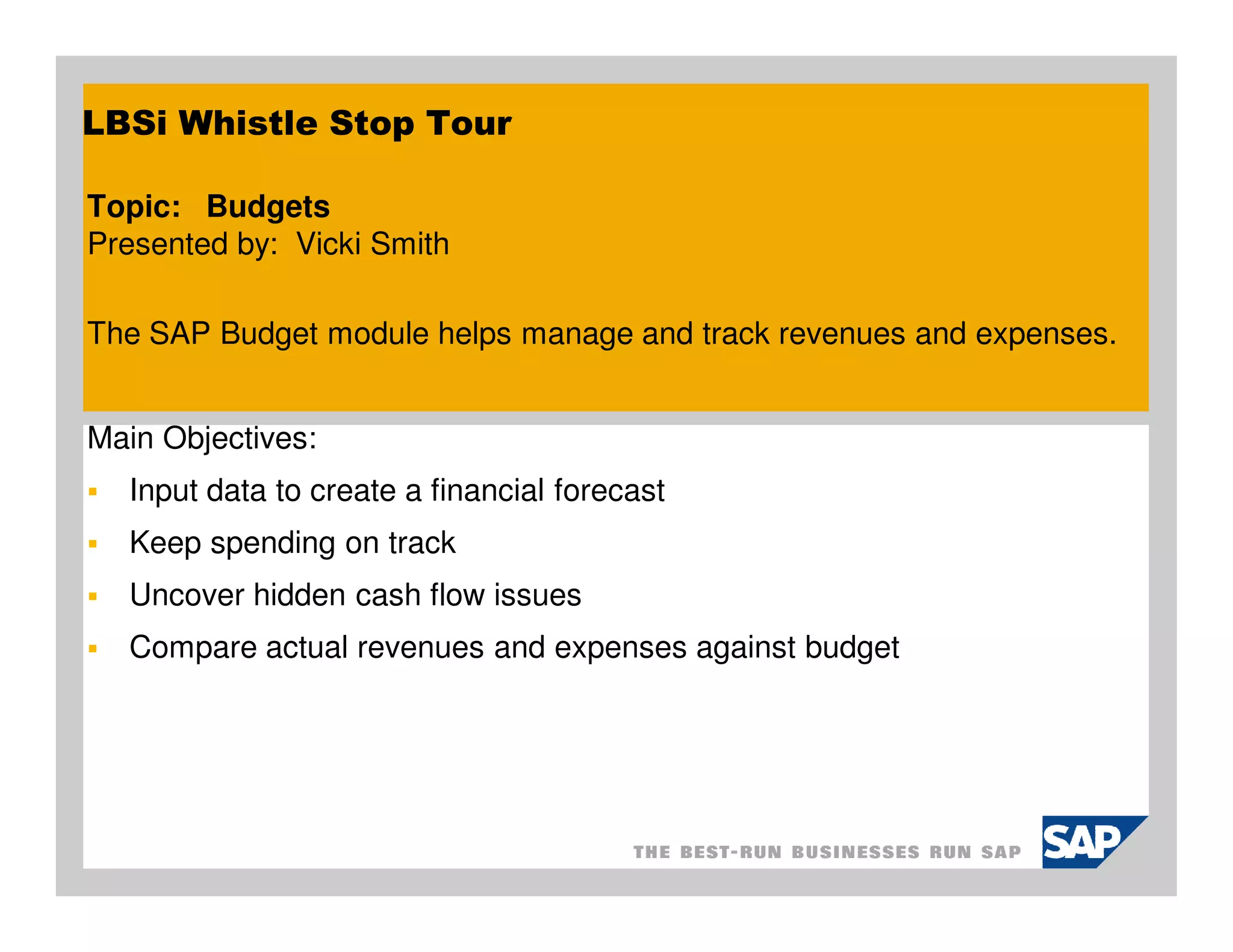 Sap business-one-budgets | PDF