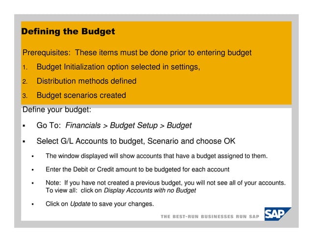 Sap business-one-budgets | PDF | Business Accounting & Finance | Business