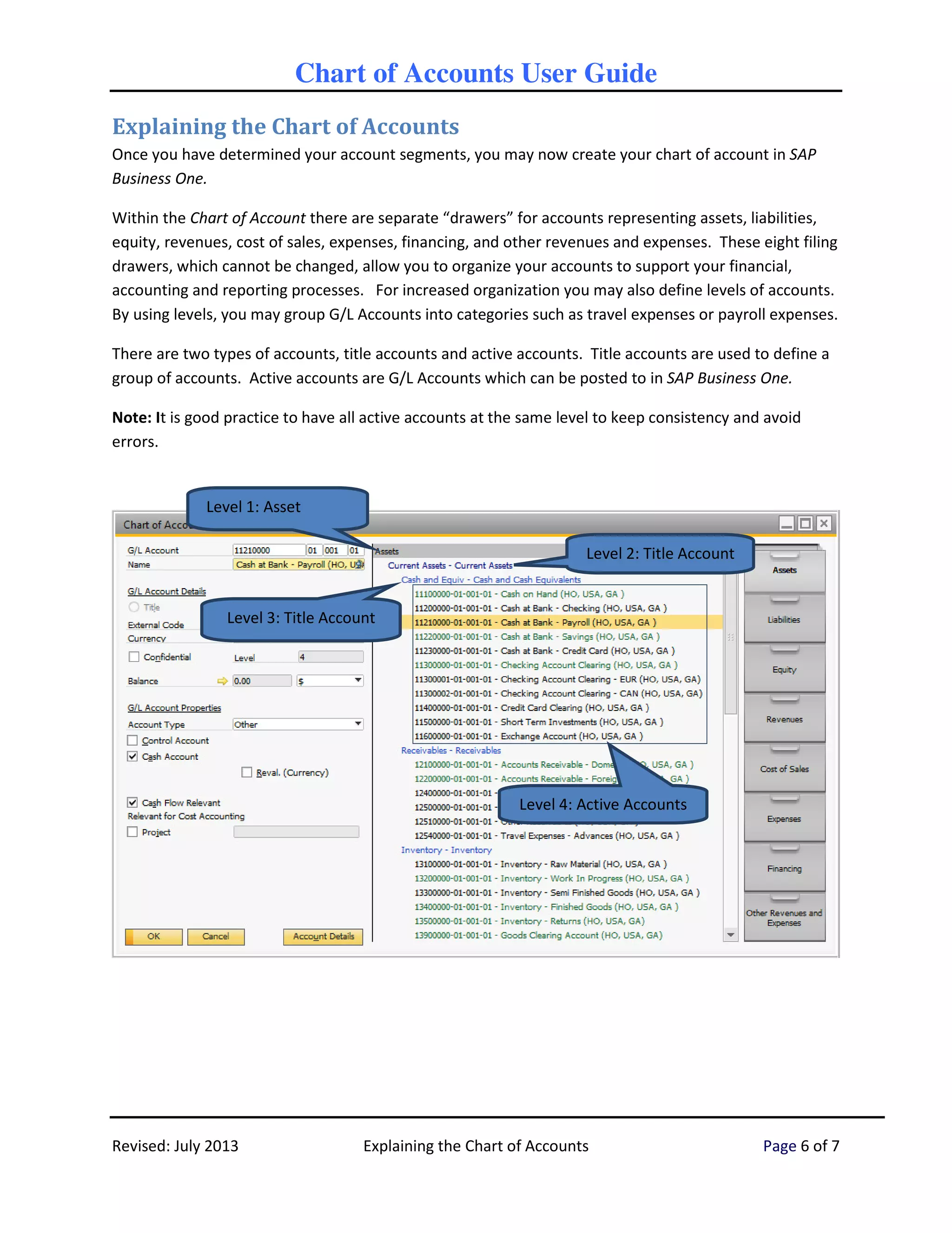 Chart of Accounts Setup in SAP Business One version 9.0 | PDF