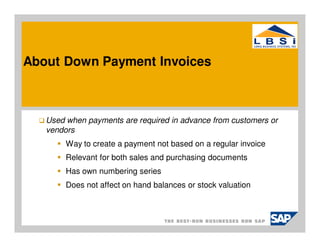 Sap business-one-down-payment-invoices-setup-and-processing | PDF