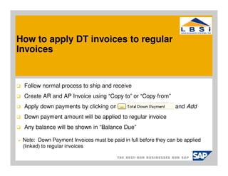 Sap business-one-down-payment-invoices-setup-and-processing | PDF
