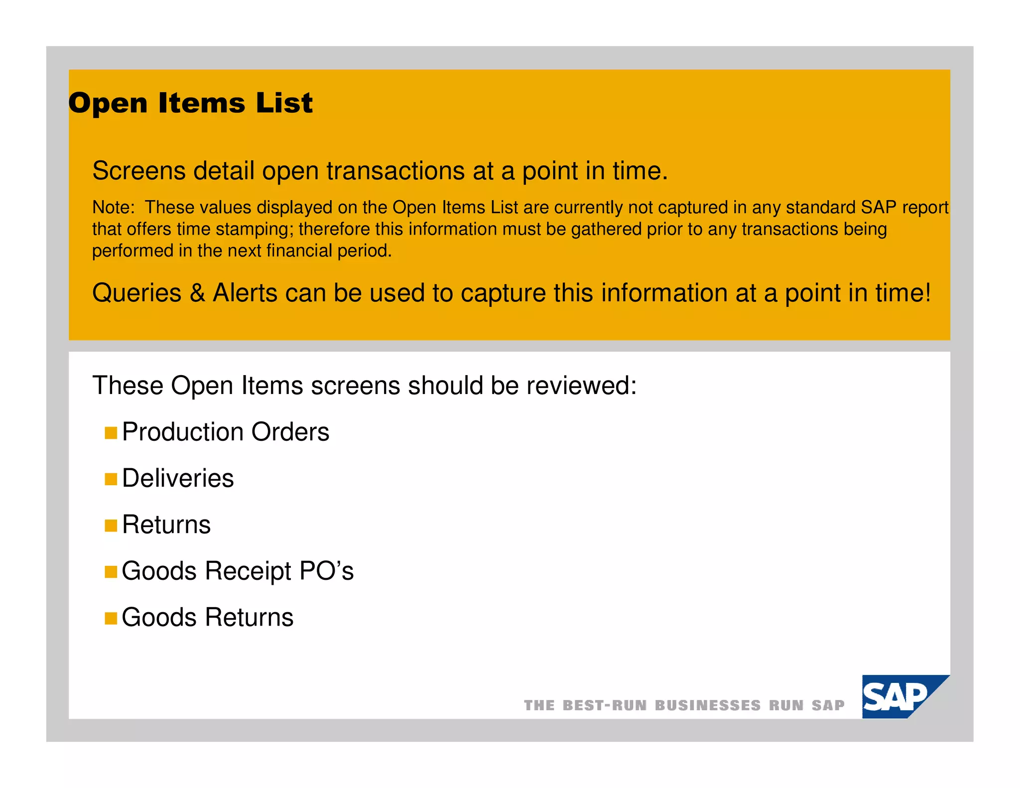 Sap business-one-month-end-processes | PDF