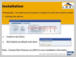 Sap Business One Outlook Integration User Group Presentation June 2012 ...