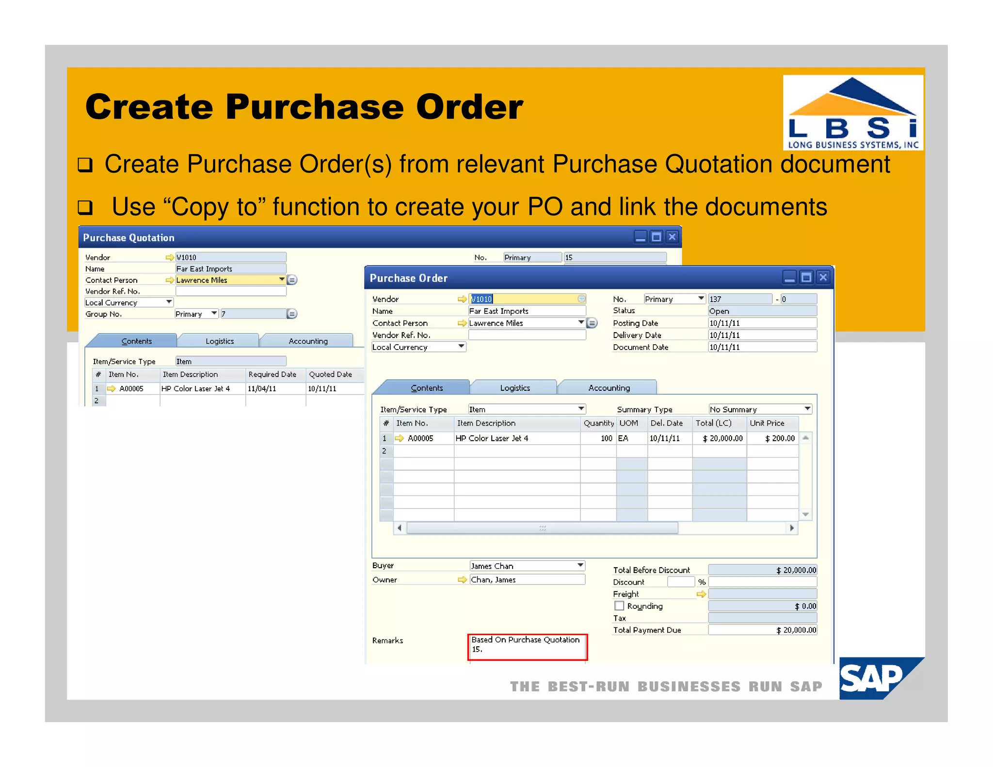 Sap business-one-purchase-quotation | PDF